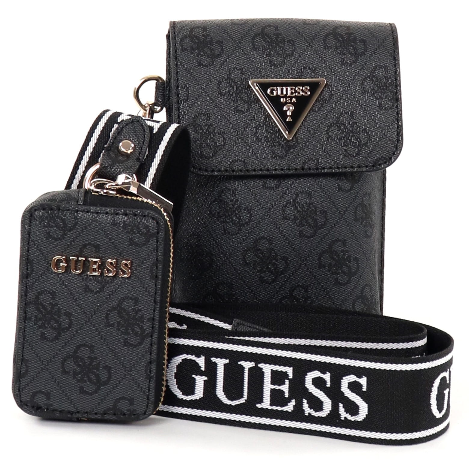 Guess Bag Latona flap Chit chat coal logo - Stilettoshop.eu webstore
