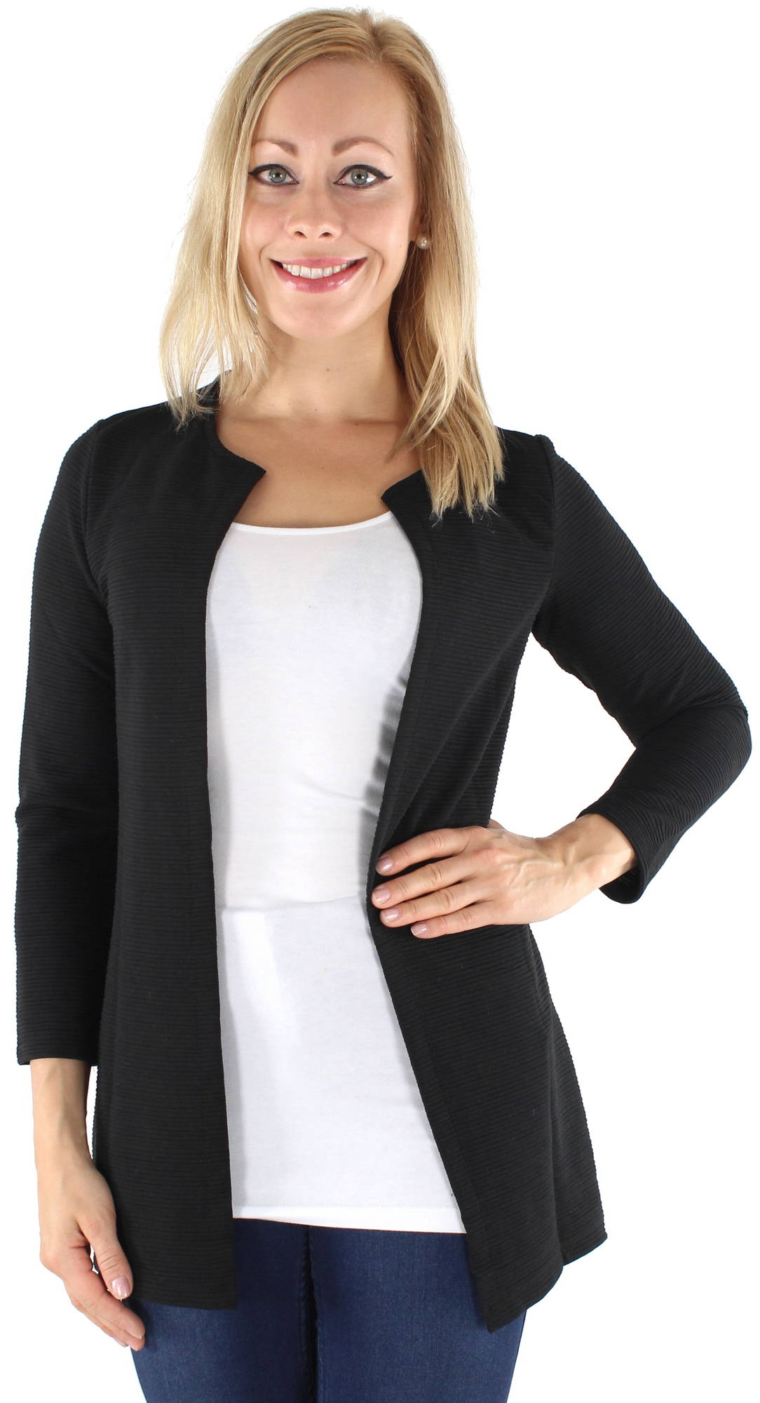 Only women's open model Cardigan Leco 7/8, Black - Stilettoshop.eu webstore