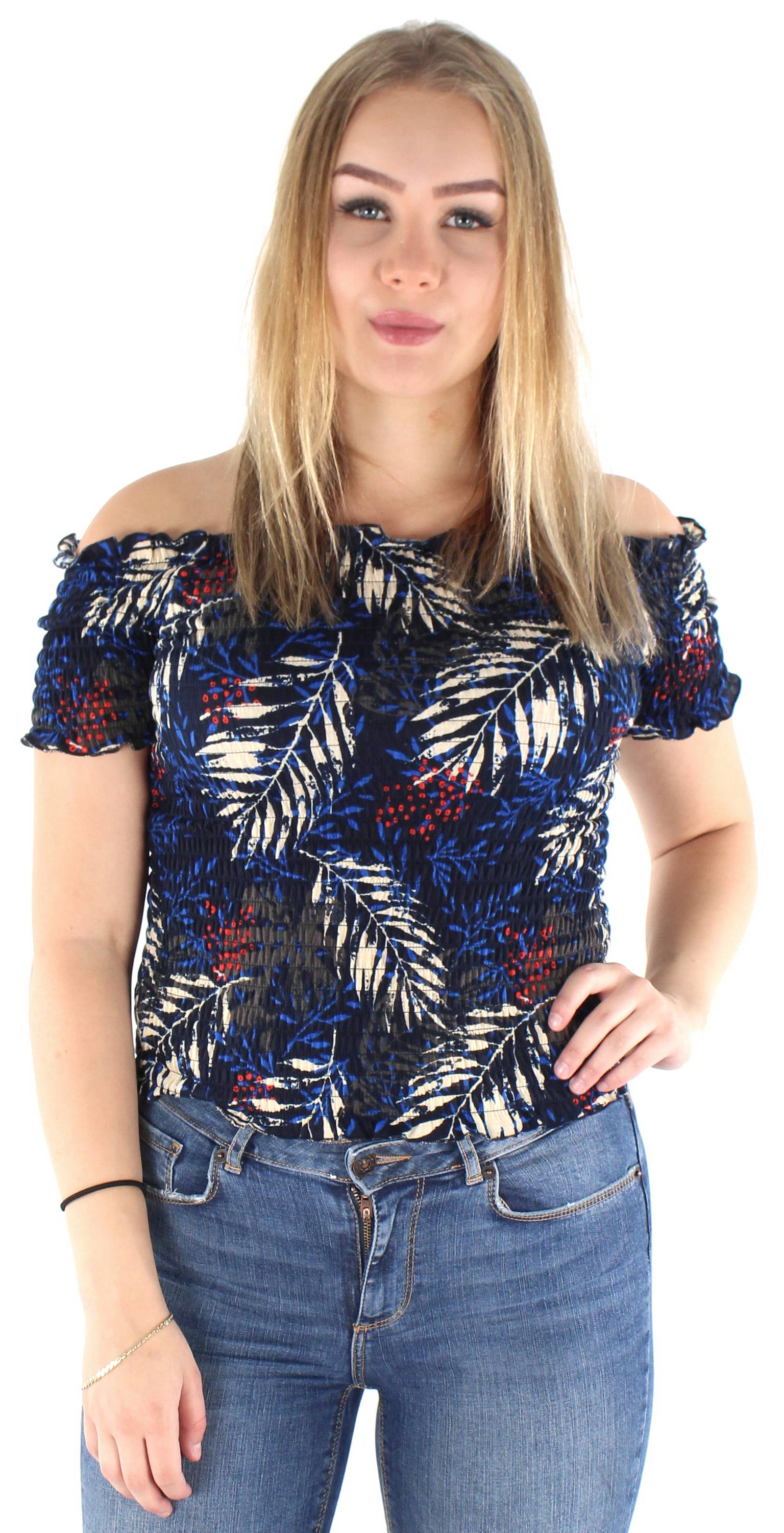 JDY Top smock, Dark Blue/patterned - Stilettoshop.eu webstore
