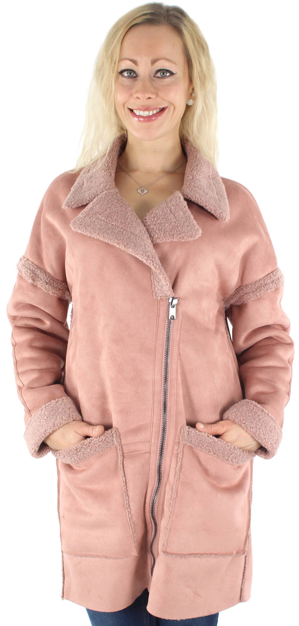 Only Coat Felicity bonded sherpa, Rose - Stilettoshop.eu webstore
