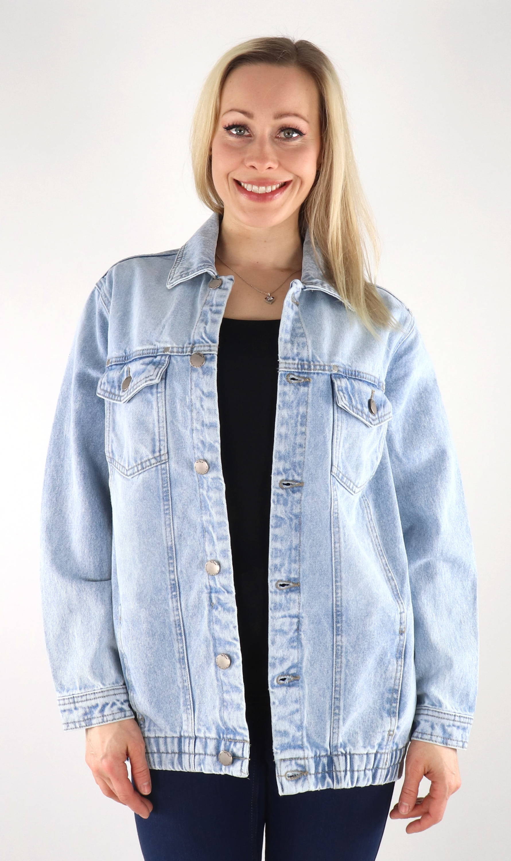 Only Oversized Denim jacket life medium blue - Stilettoshop.eu webstore