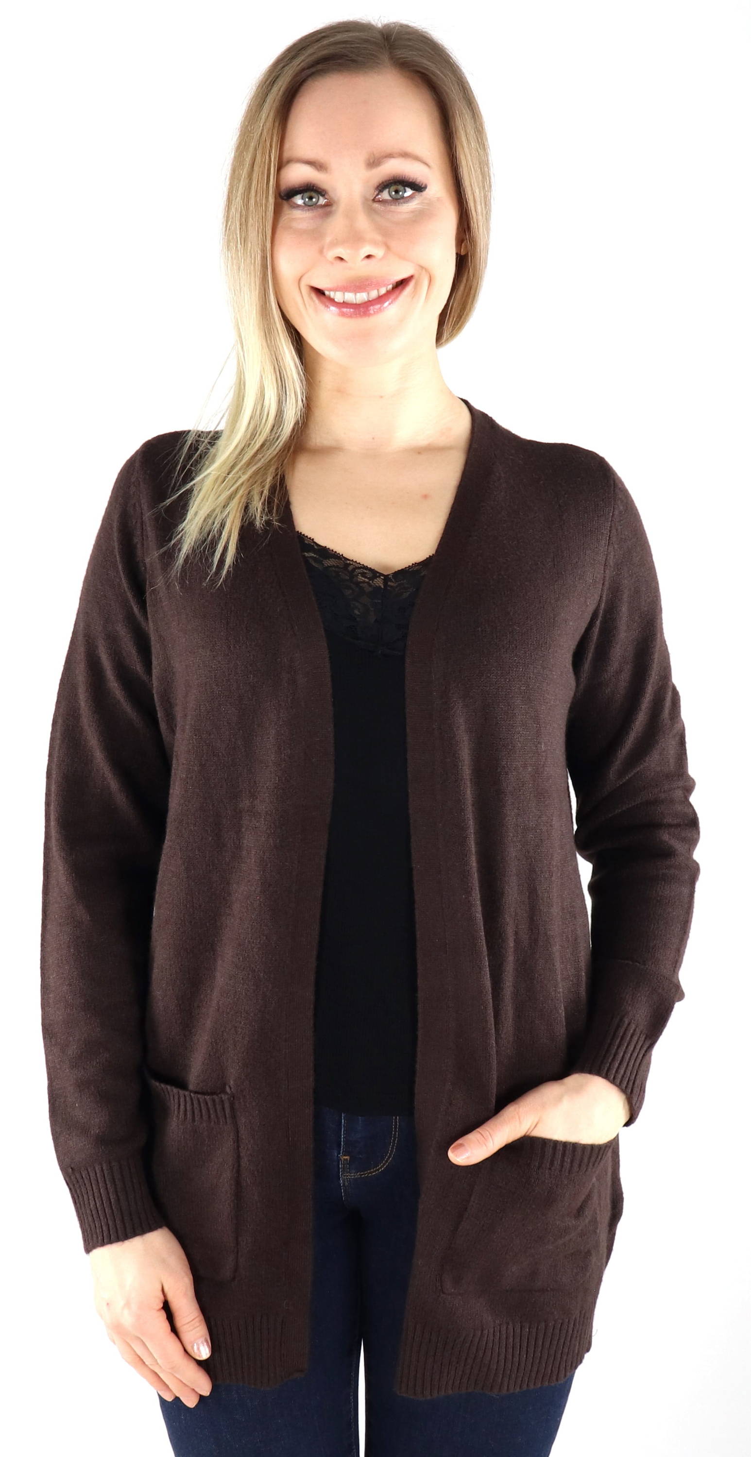 Only Cardigan Lesly open black coffee - Stilettoshop.eu webstore