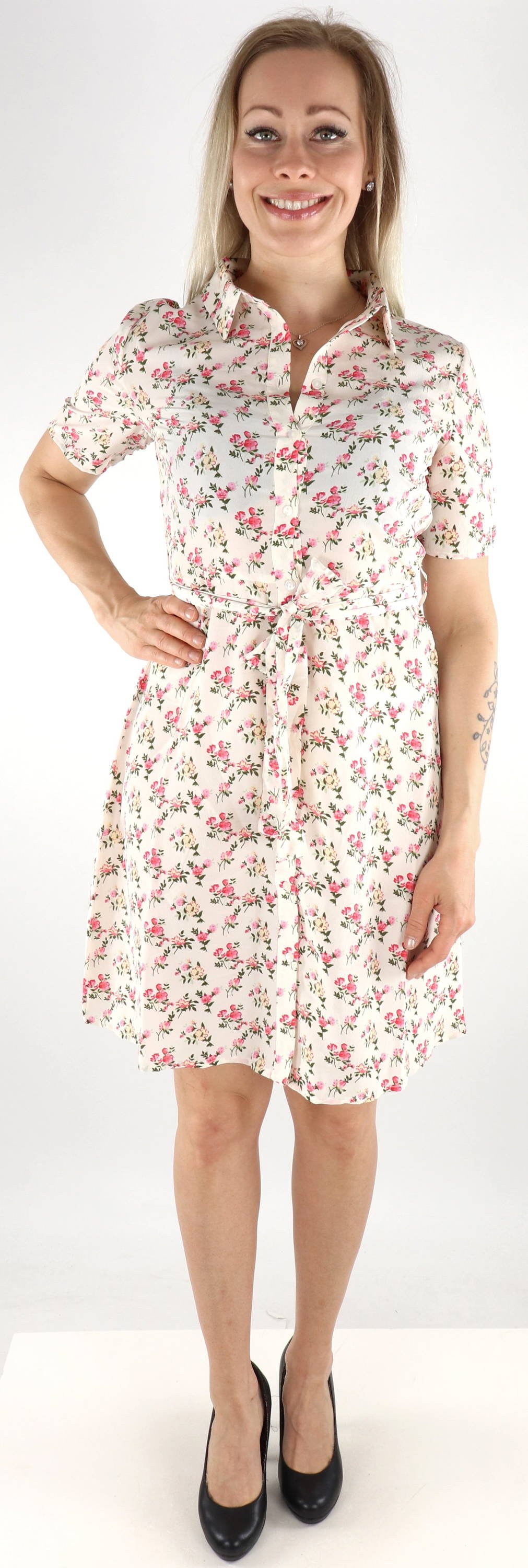 Pieces Dress April cloud dancer/flower - Stilettoshop.eu webstore