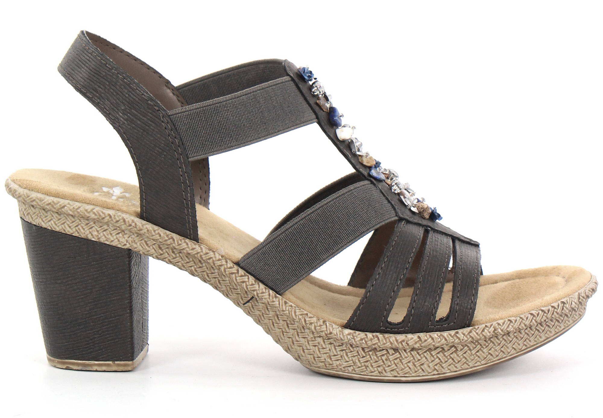 Rieker Sandals 665G1-45, Gray - Stilettoshop.eu webstore