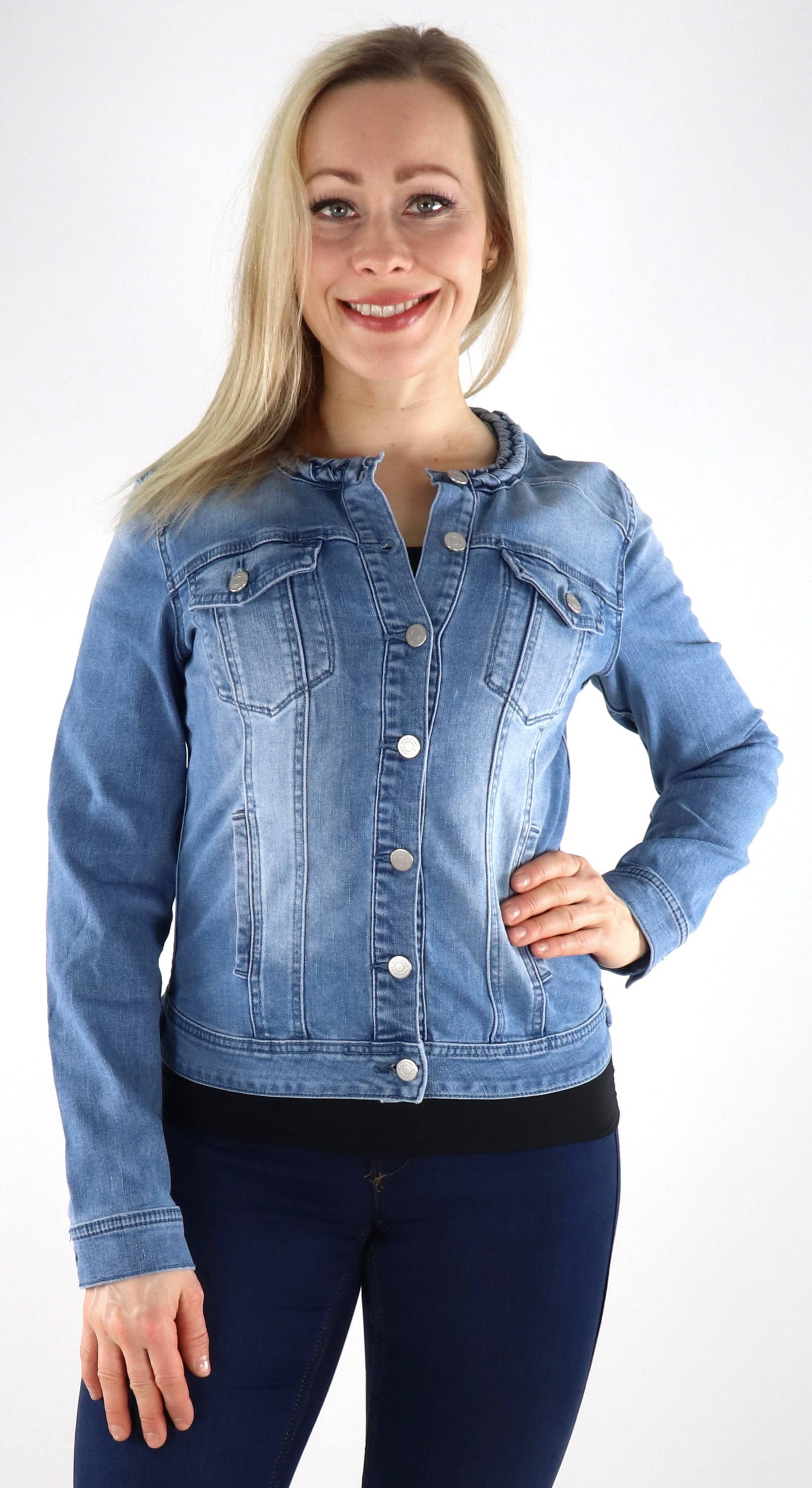 Vila Denim Jacket Sashi tape medium blue - Stilettoshop.eu webstore