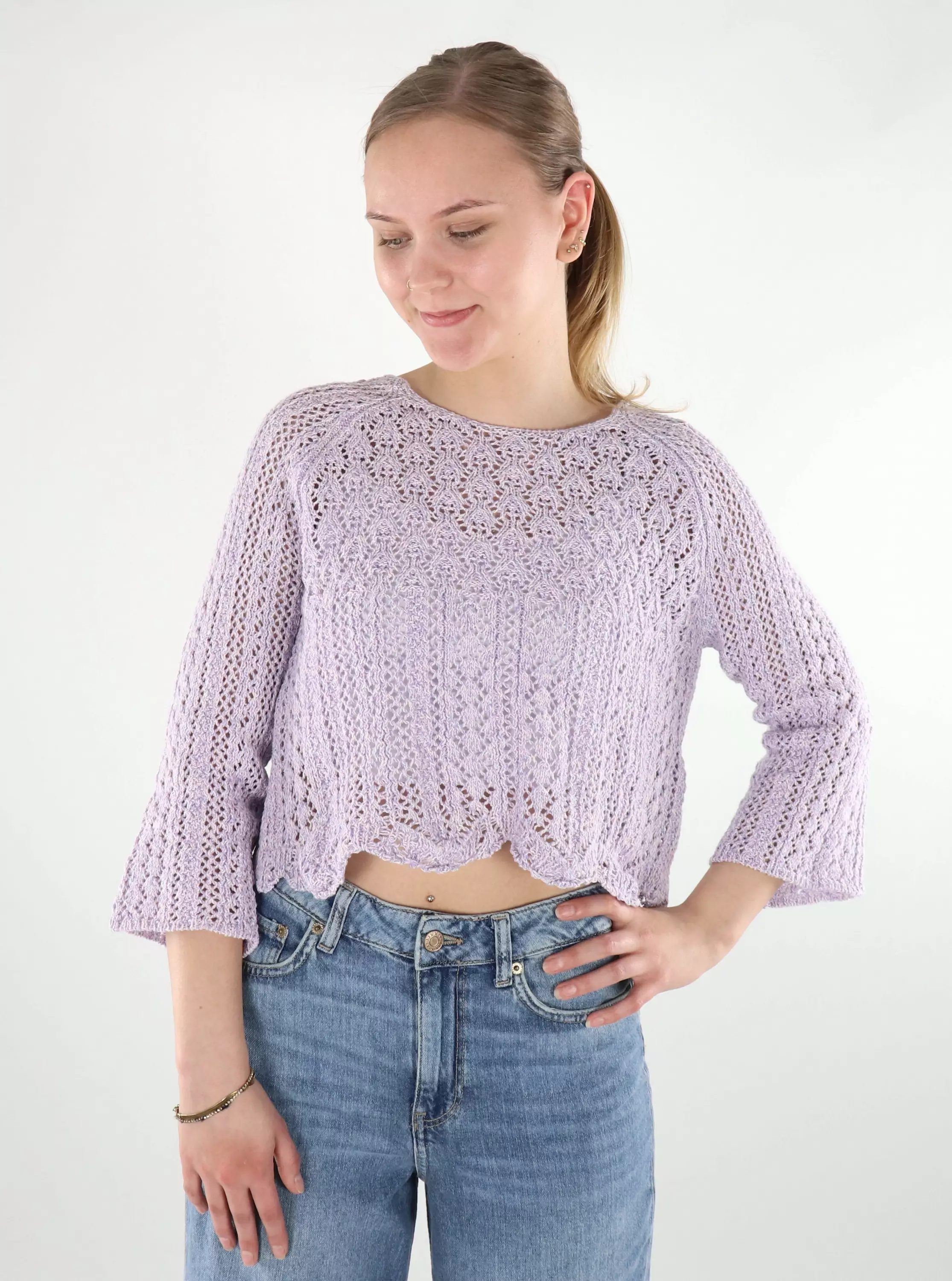 Only women's sweater Life 3/4 lavender/candy - Stilettoshop.eu webstore