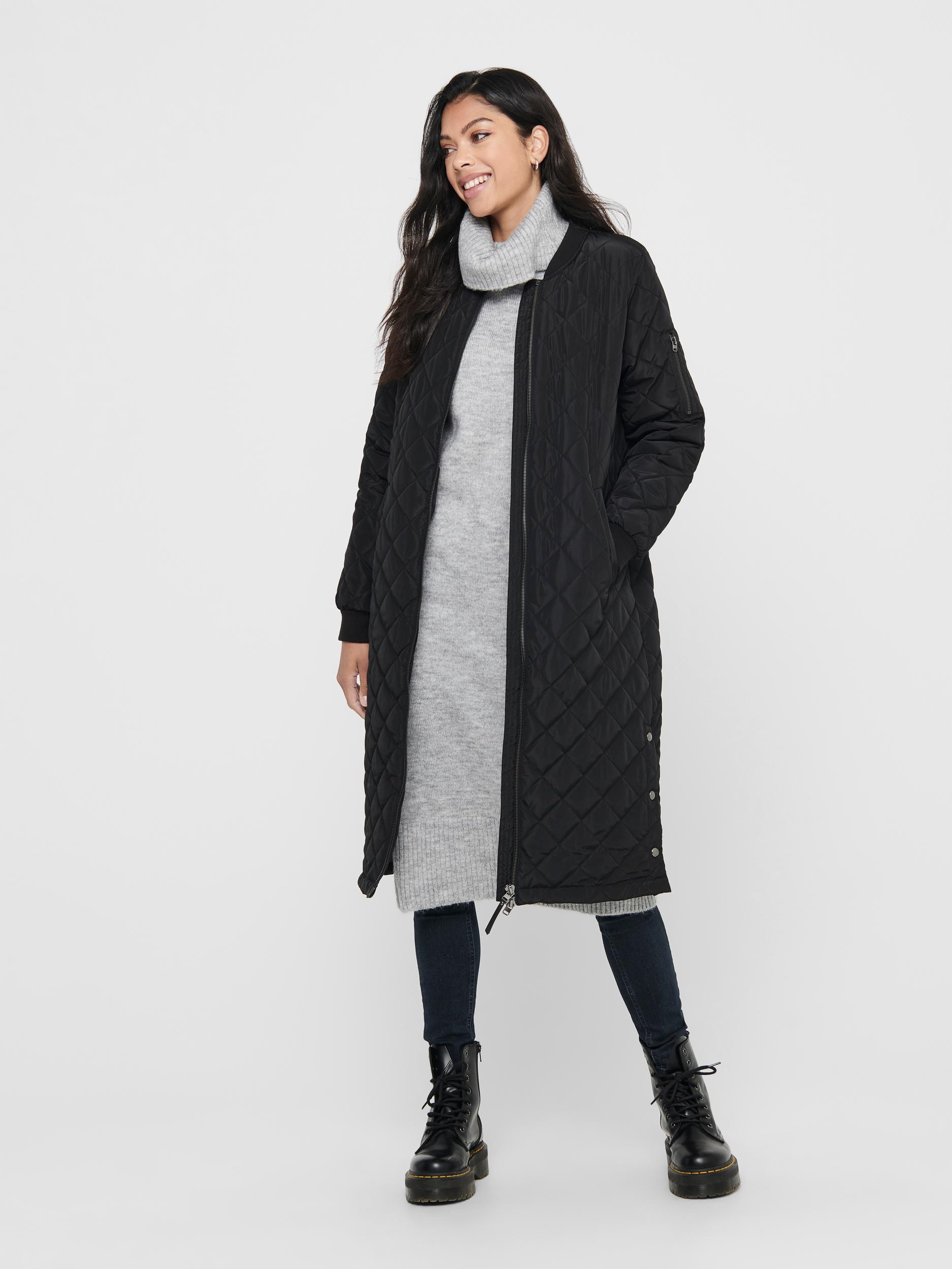 Only Women's Lightweight Quilted Coat x-long, black - Stilettoshop.eu ...