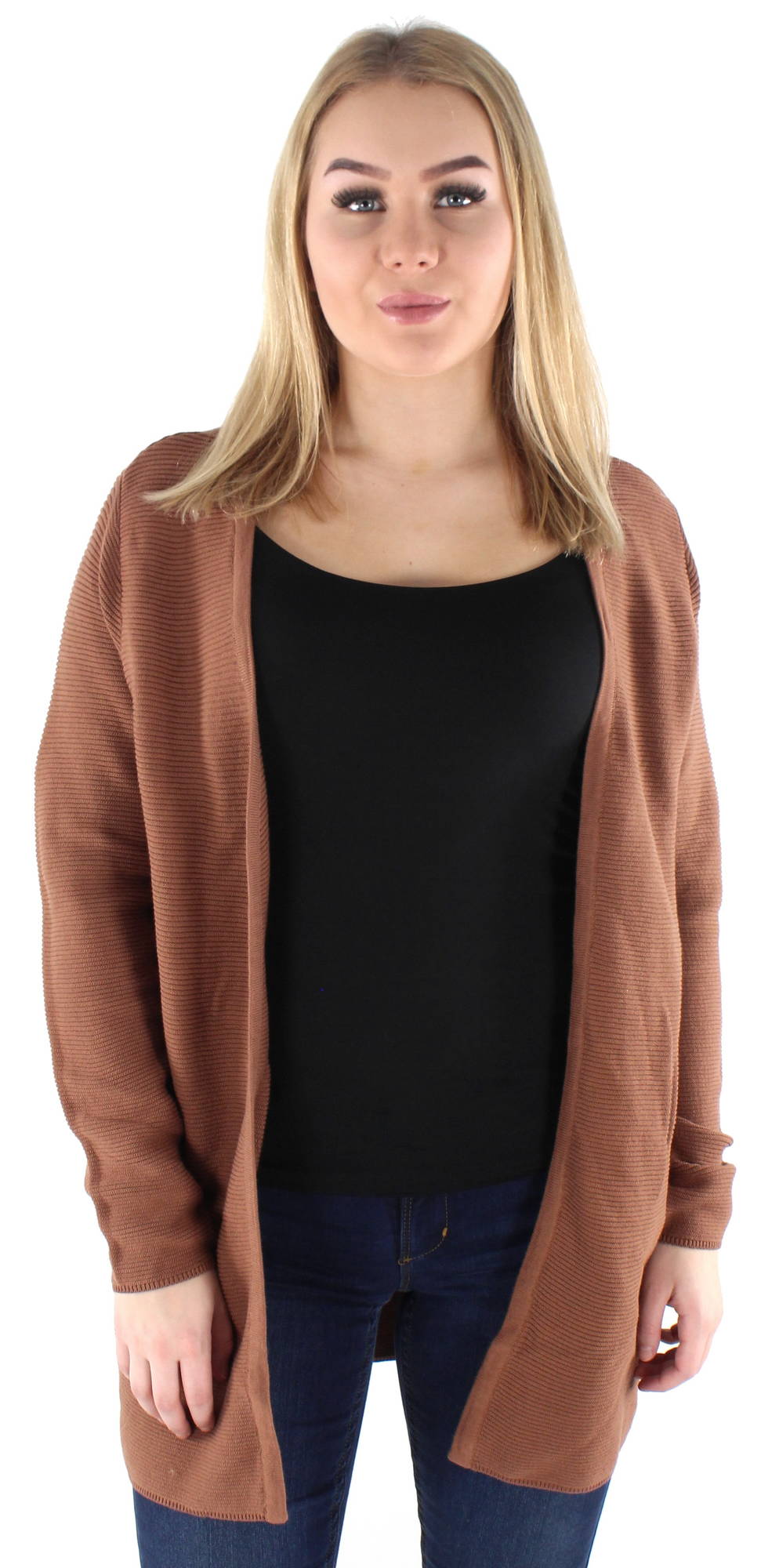 Vila Cardigan Lalaline long, Brown - Stilettoshop.eu webstore