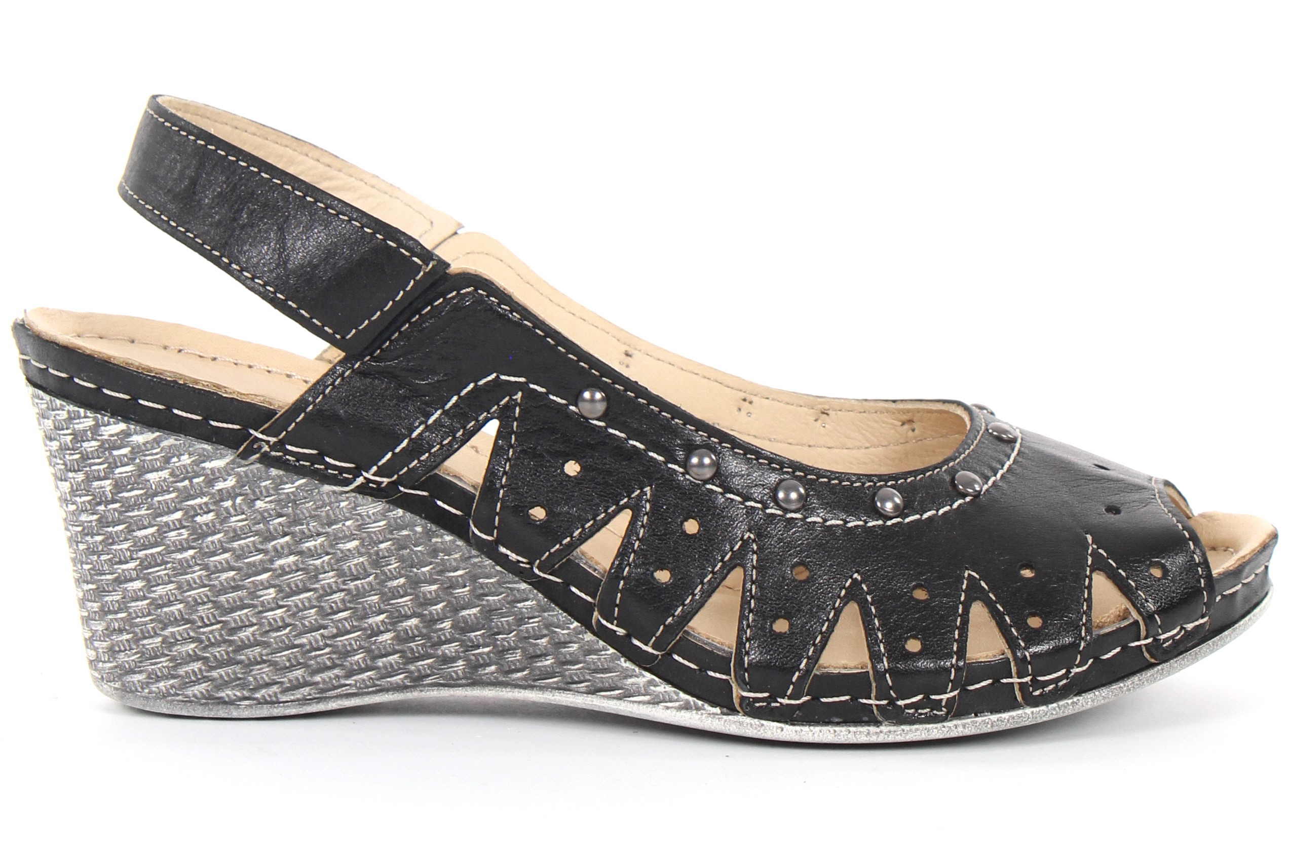 Natura Wedge Sandals 1305, Black - Stilettoshop.eu webstore