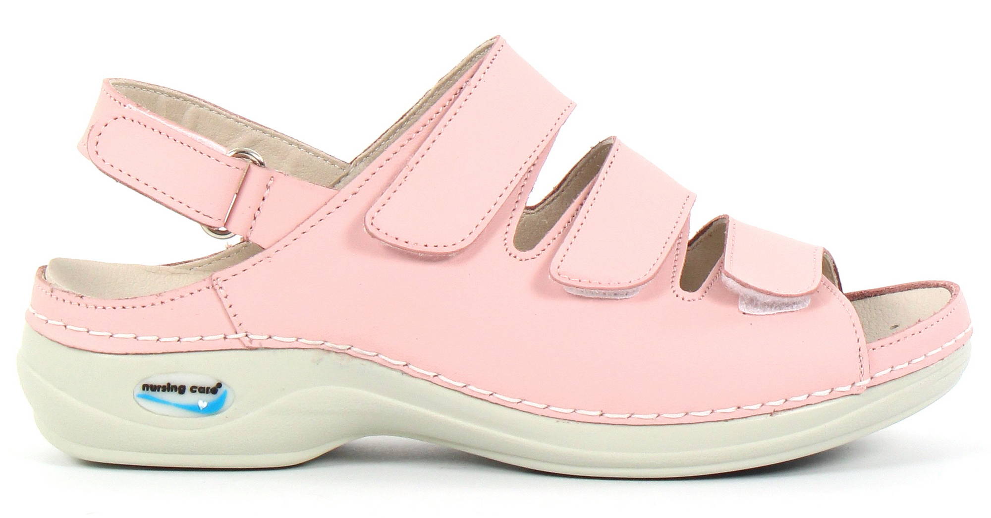 Nursing Care Machine Washable Sandals Leather, Light Pink ...