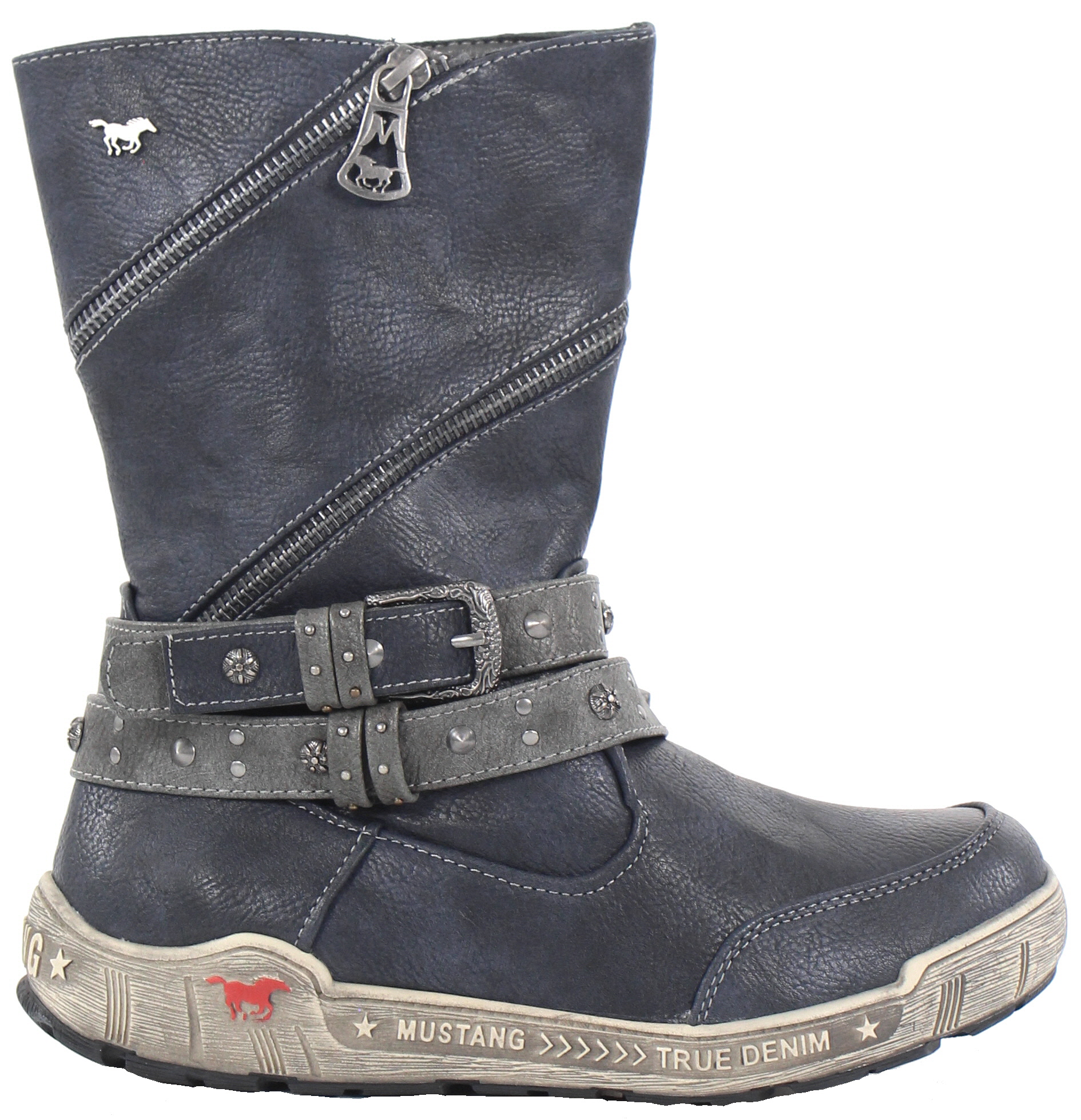 Mustang Ankle Boots 1290-606-820, Blue - Stilettoshop.eu webstore