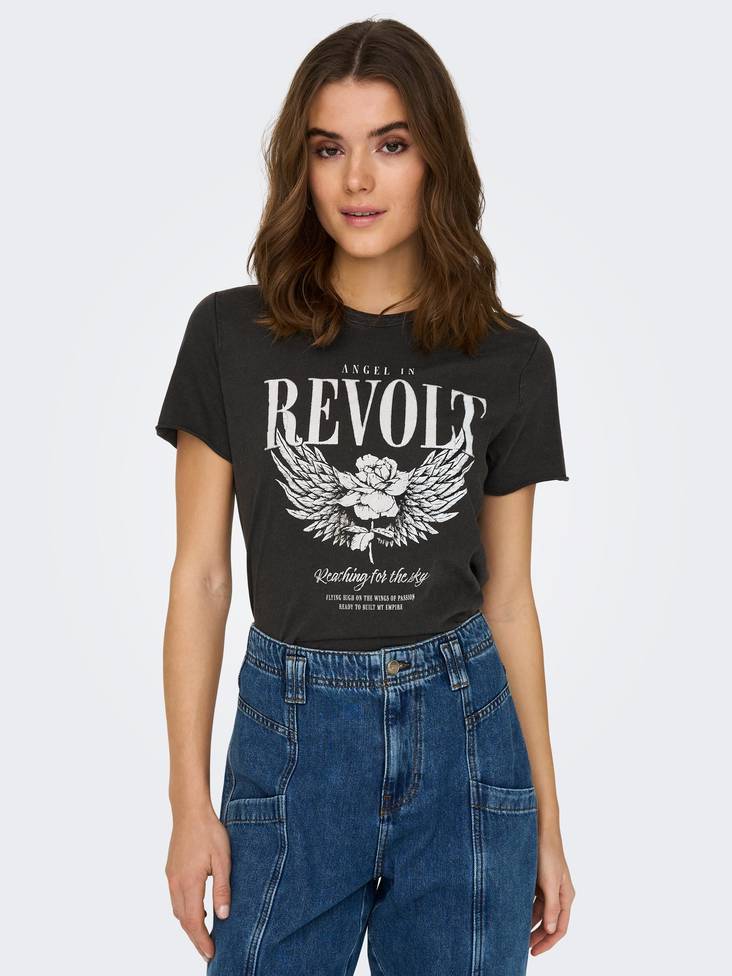 Only T-Shirt reg black/revolt - Stilettoshop.eu webstore